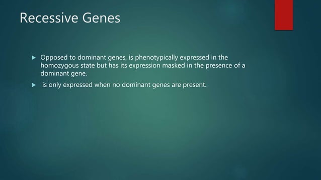 Dominant vs Recessive Genes | PPTX