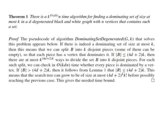 Dominating set of fixed size in degenerated graph | PPT
