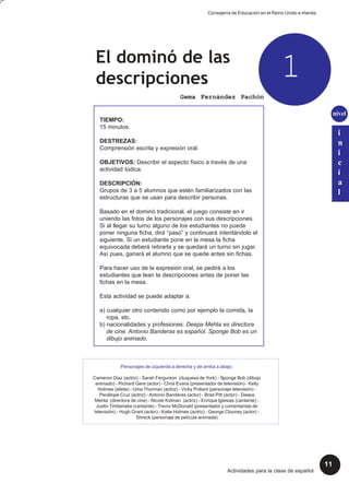 Dominó de las descripciones | PDF