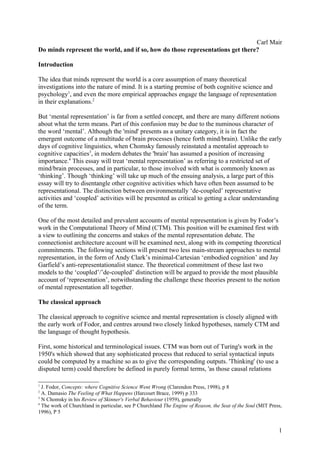 Do minds represent the world | DOC