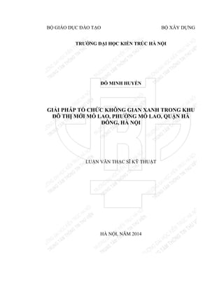 Luận văn: Tổ chức không gian xanh trong khu đô thị mới Mỗ Lao | PDF