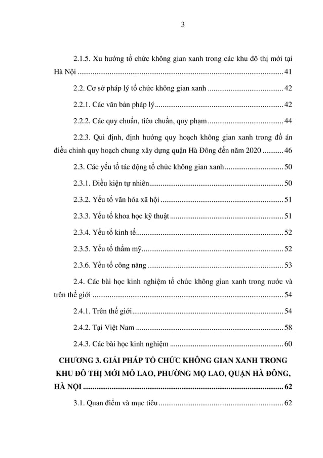 Luận văn: Tổ chức không gian xanh trong khu đô thị mới Mỗ Lao | PDF