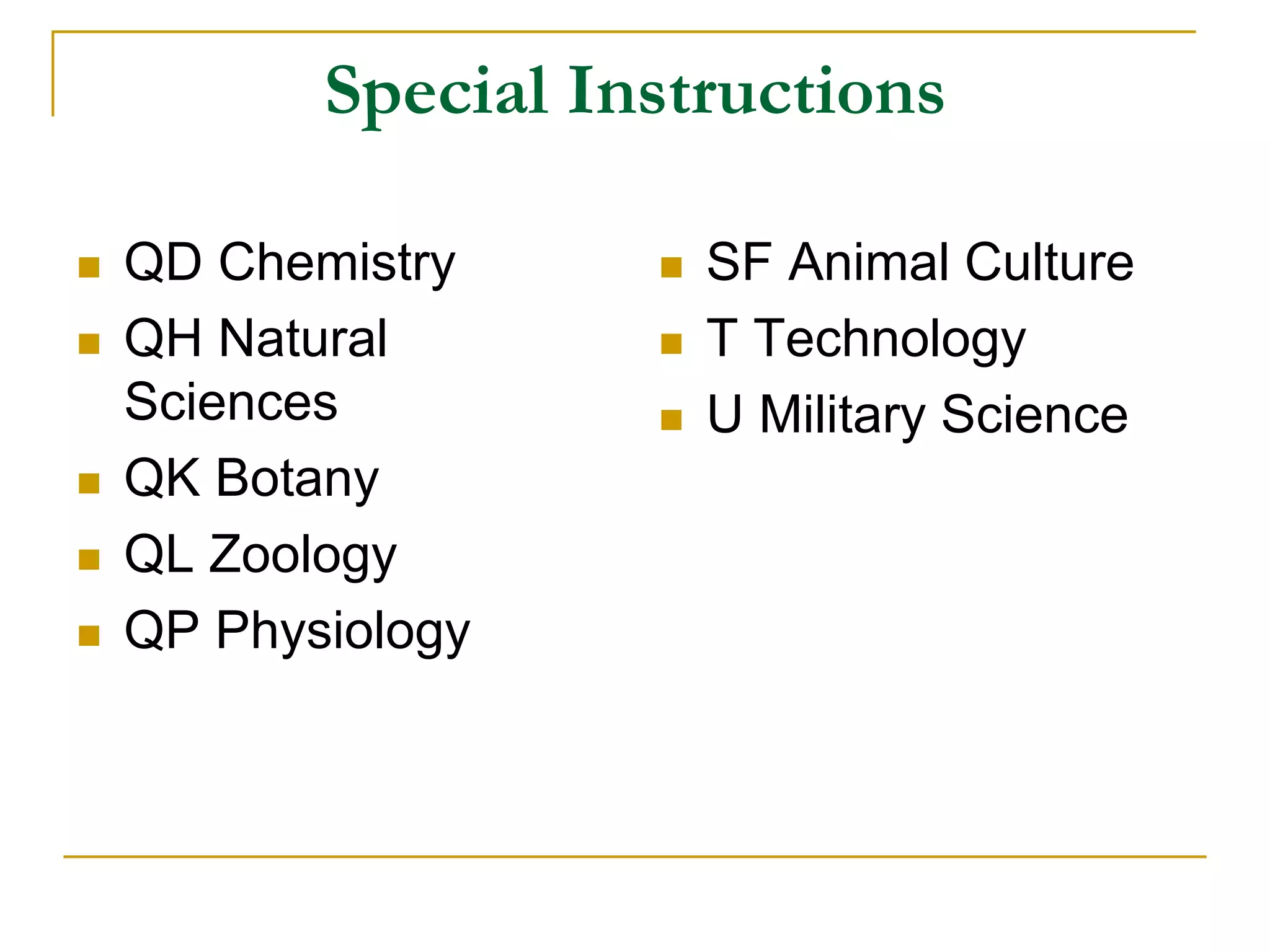 NLM Classification | PPTX