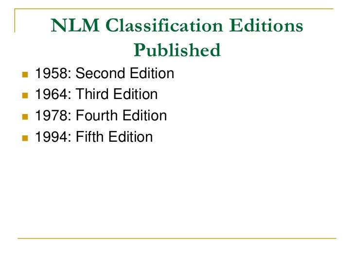 NLM Classification