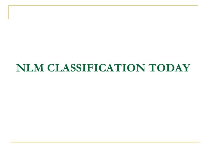 NLM Classification