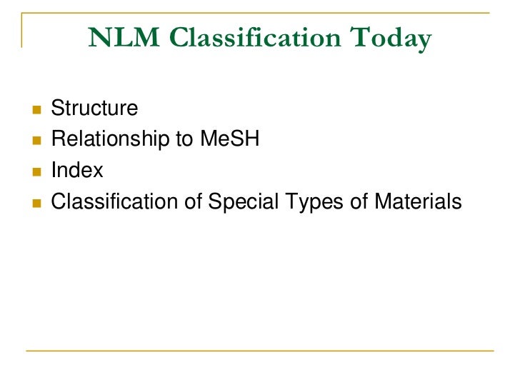 NLM Classification