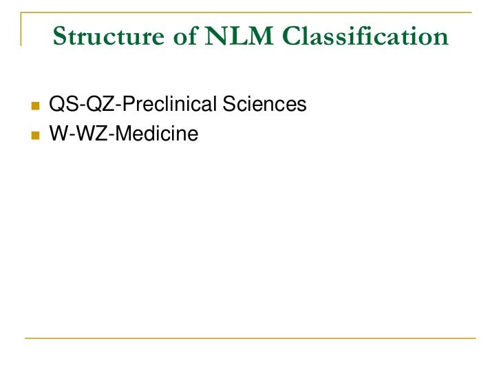 NLM Classification