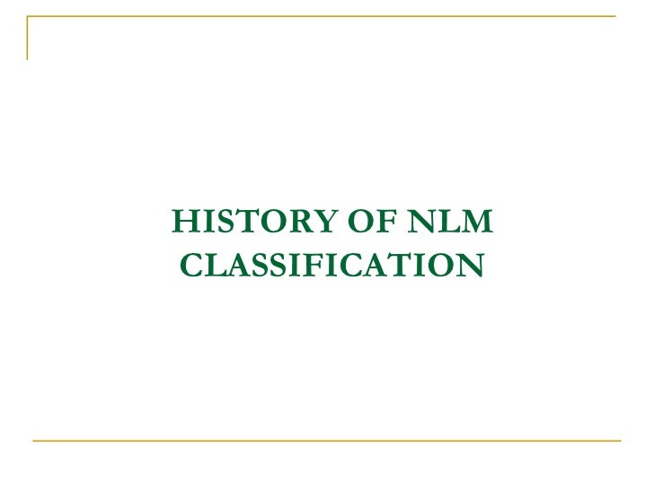 NLM Classification