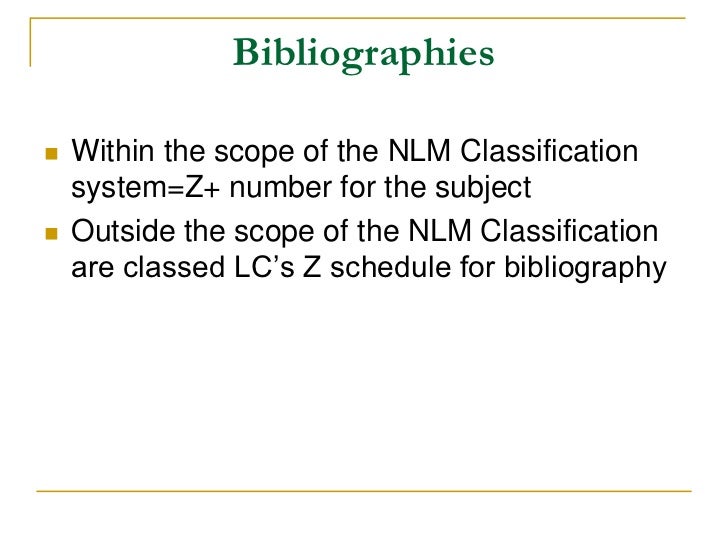NLM Classification