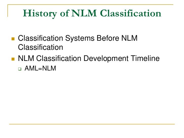 NLM Classification