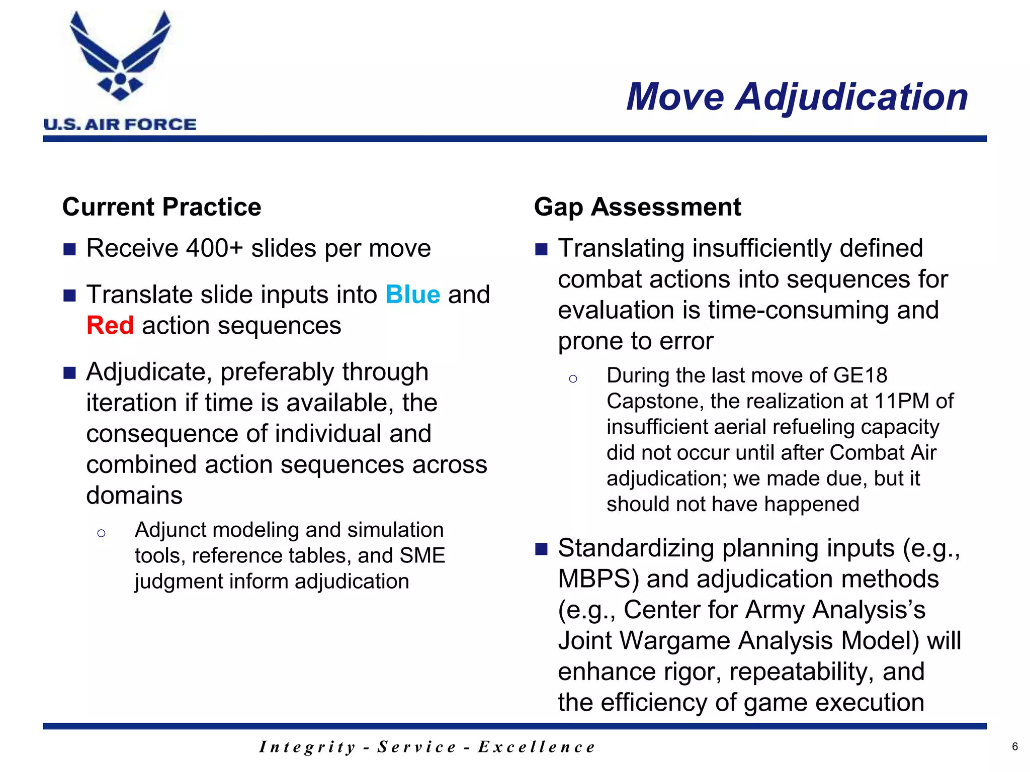 How the Air Force Addresses Training and Analysis for Wargaming | PPT