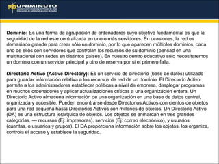 Dominios de red administracion de redes | PPT