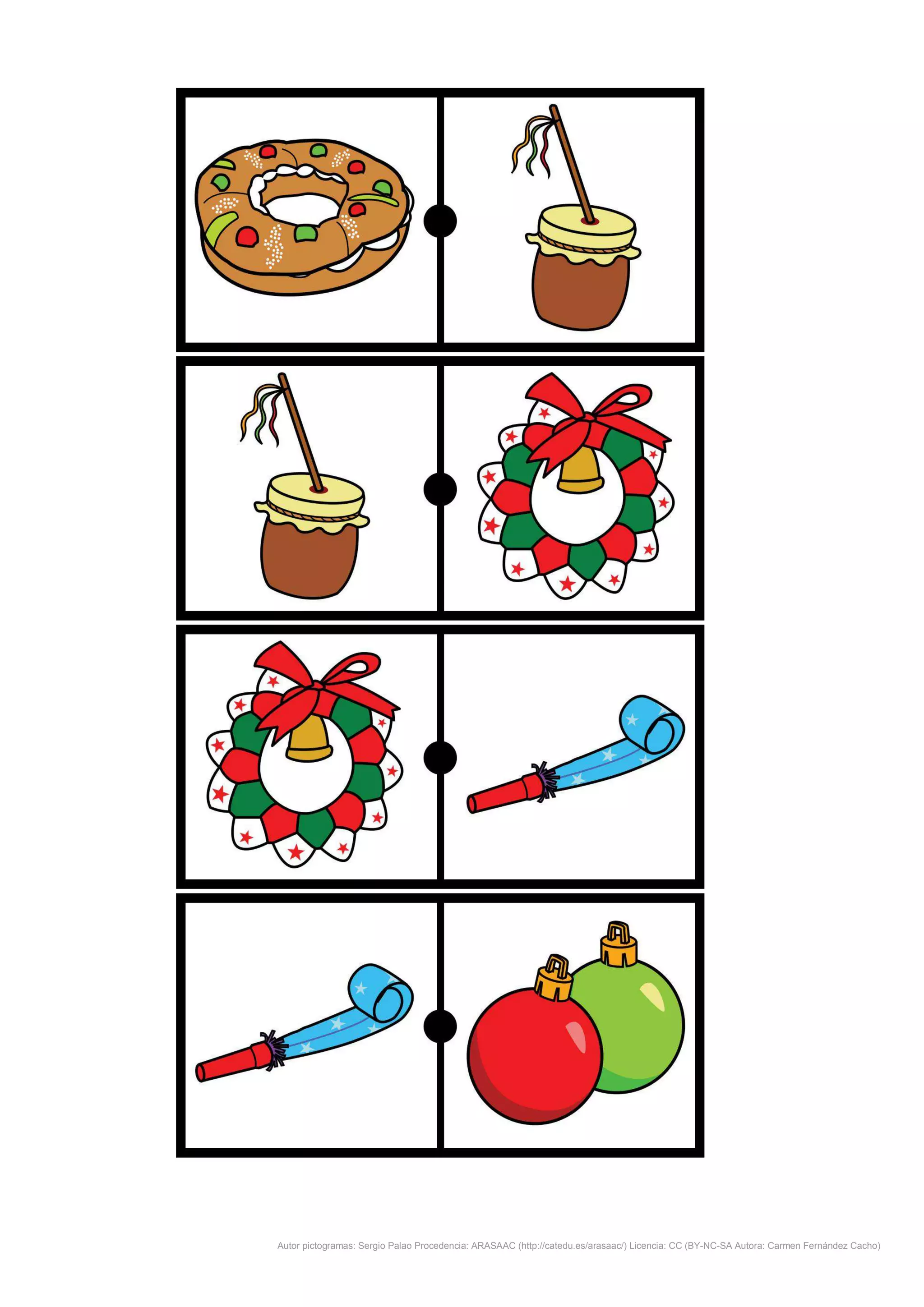 Domino de navidad_fichas_grandes_pictograma-pictograma | PDF