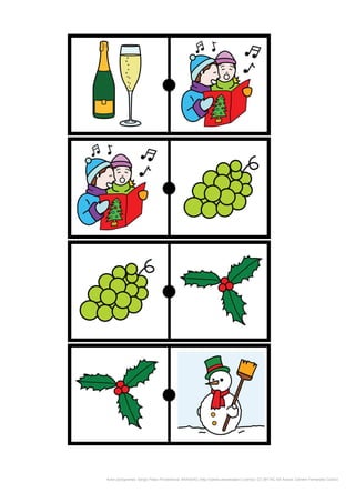 Domino de navidad_fichas_grandes_pictograma-pictograma | PDF