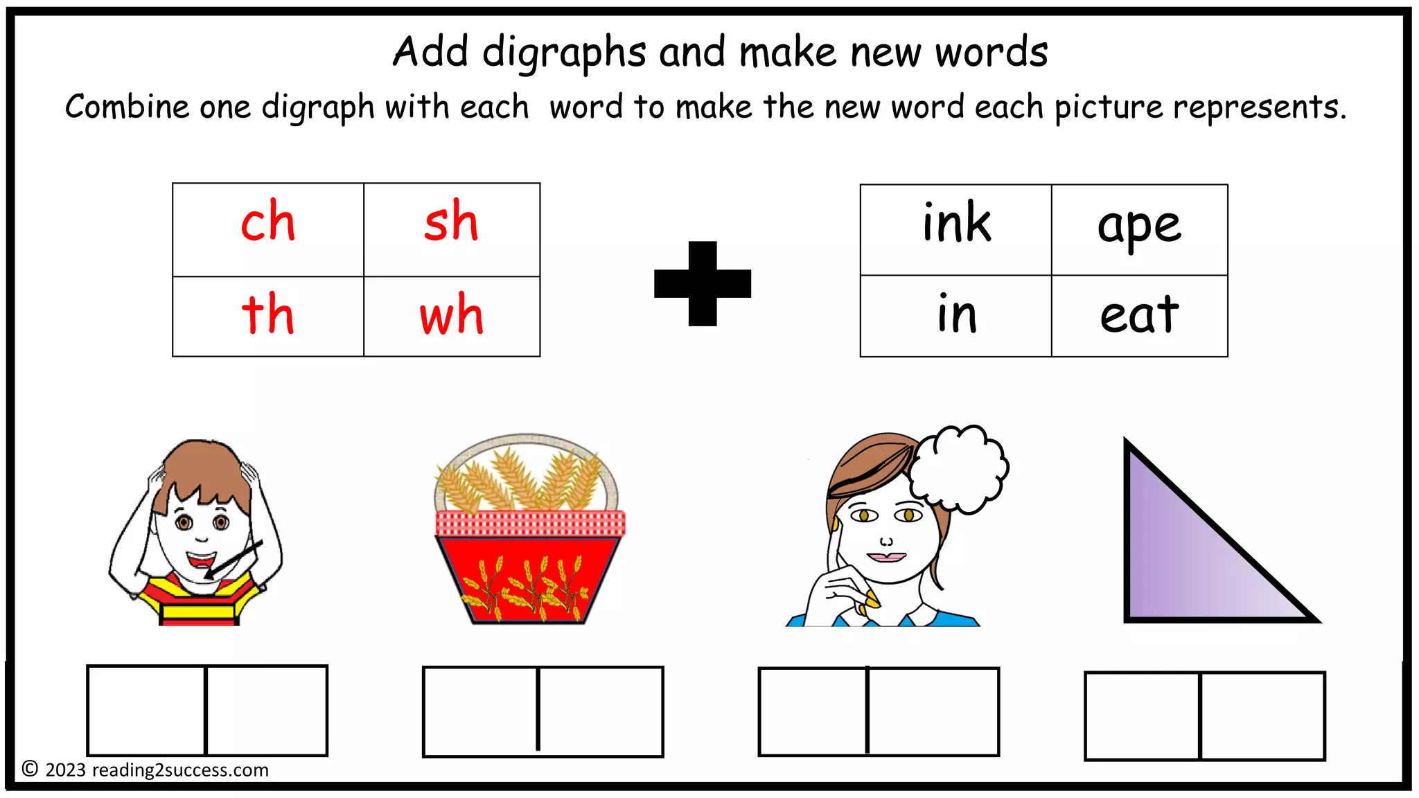 Word Work - Adding Consonant Digraphs and Blends to Words to Make New ...