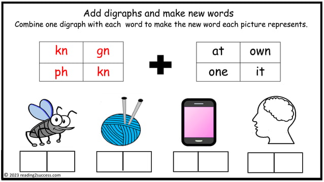 Word Work - Adding Consonant Digraphs and Blends to Words to Make New ...