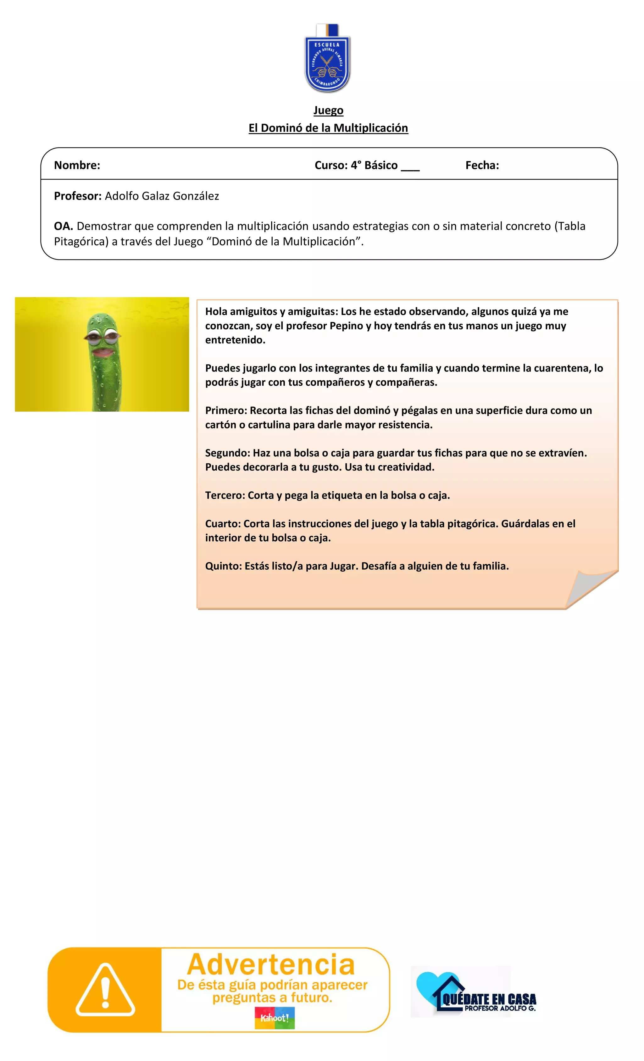 Dominó multiplicación | PDF