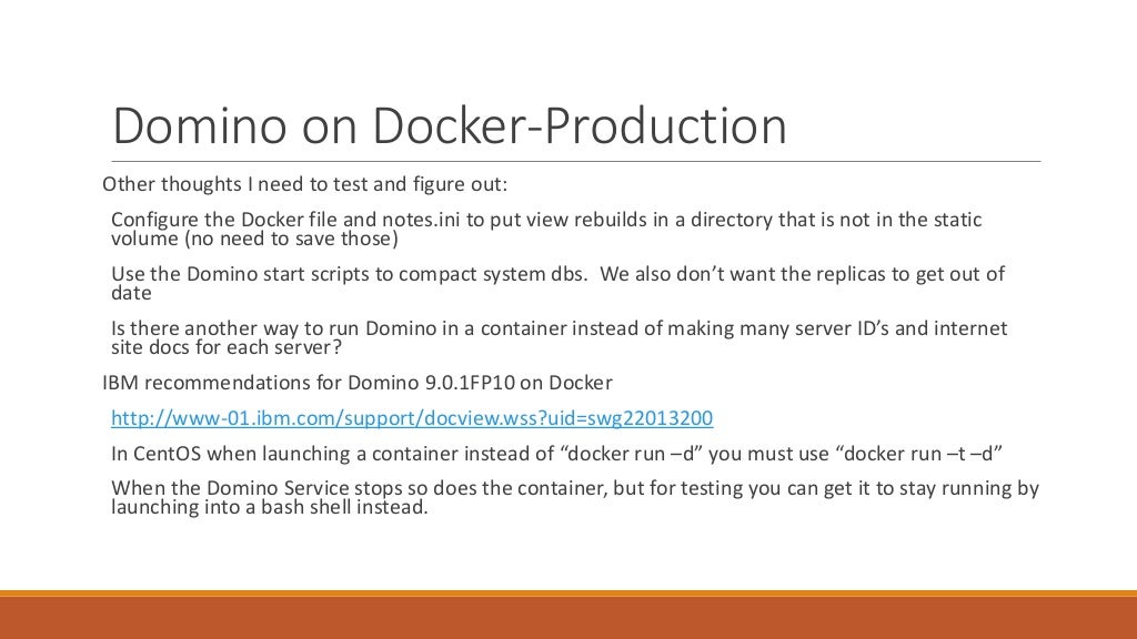 Domino On Docker Version 1