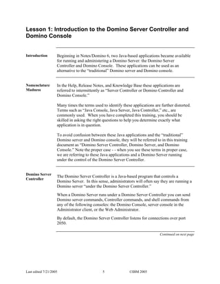 Domino server controller domino console | PDF