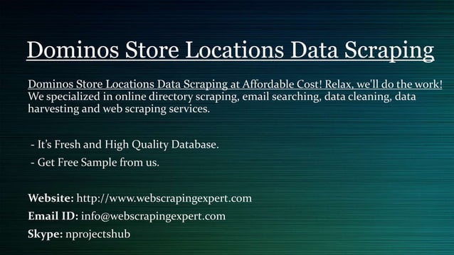 Dominos Store Locations Data Scraping | PPTX
