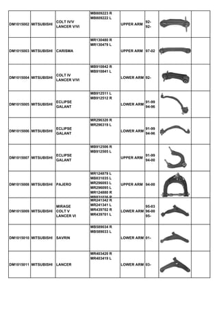 Domo control arm catalogue20131109 | PDF