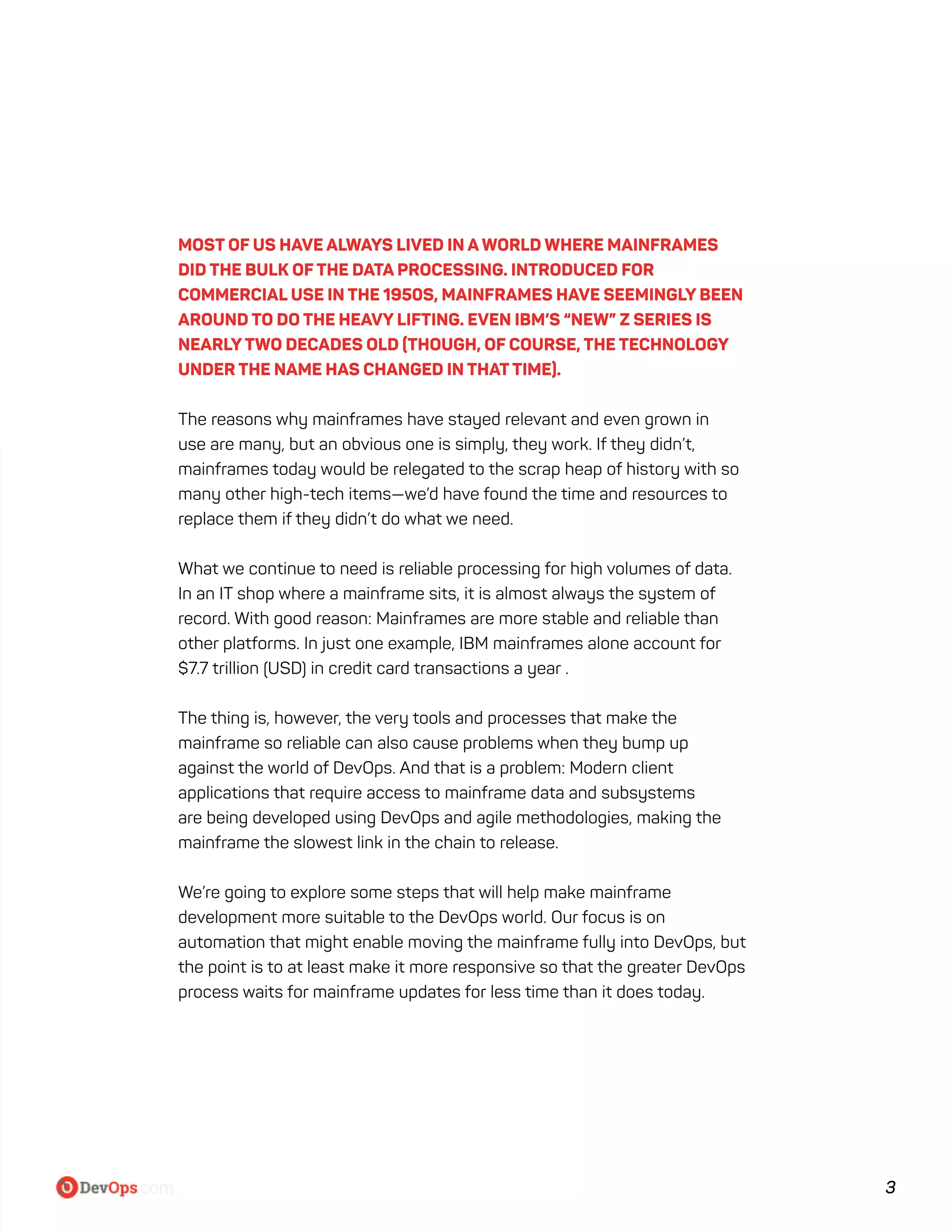 Do modernizing the Mainframe for DevOps. | PDF