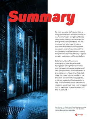 Do modernizing the Mainframe for DevOps. | PDF