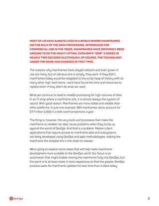 Do modernizing the Mainframe for DevOps. | PDF
