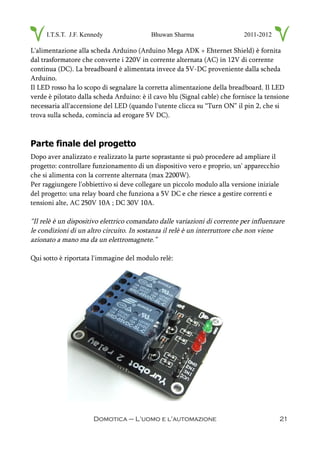Domotica con Arduino - Tesina maturità | PDF
