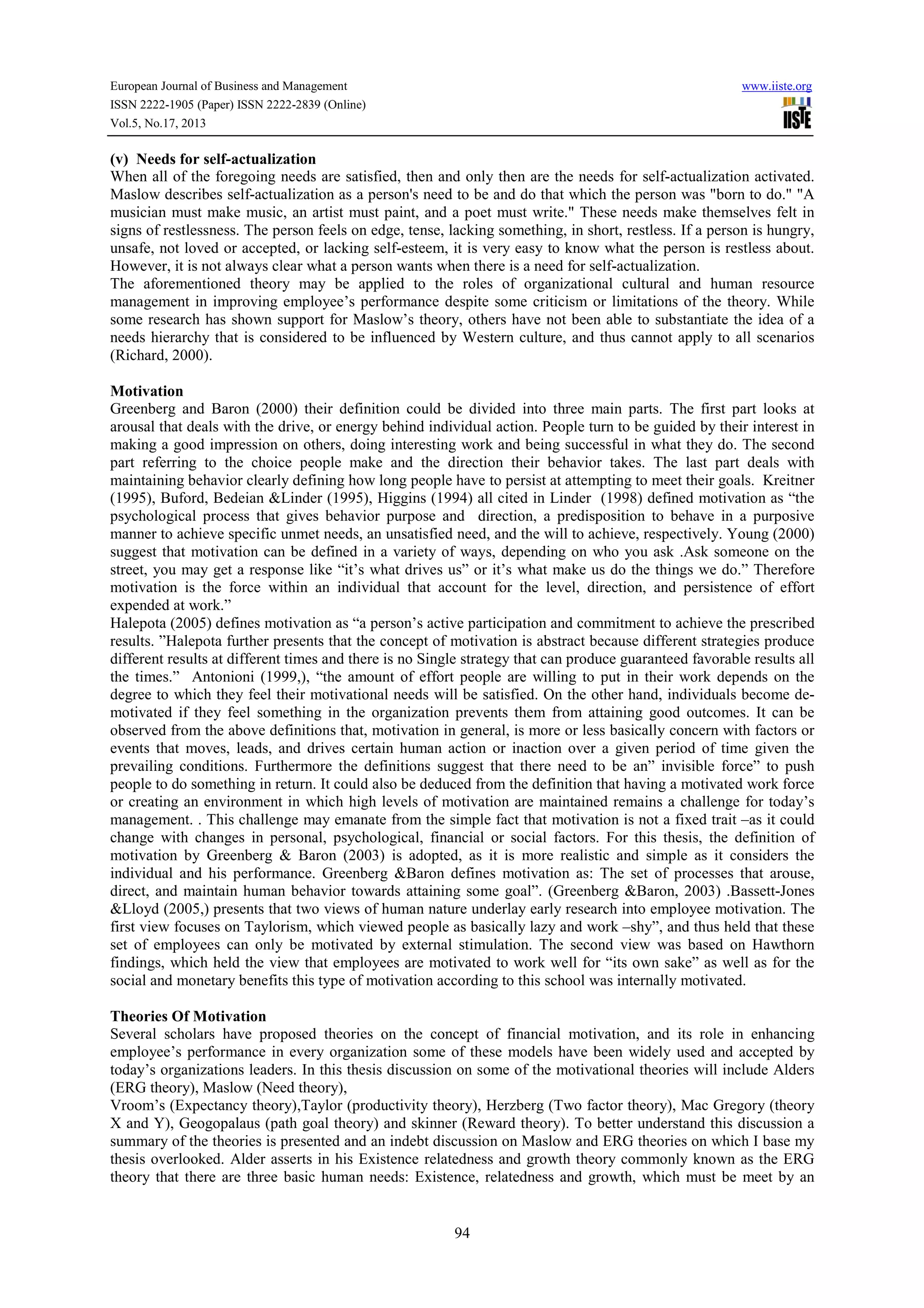 Do motivation drive employee’s performance in public sector ...