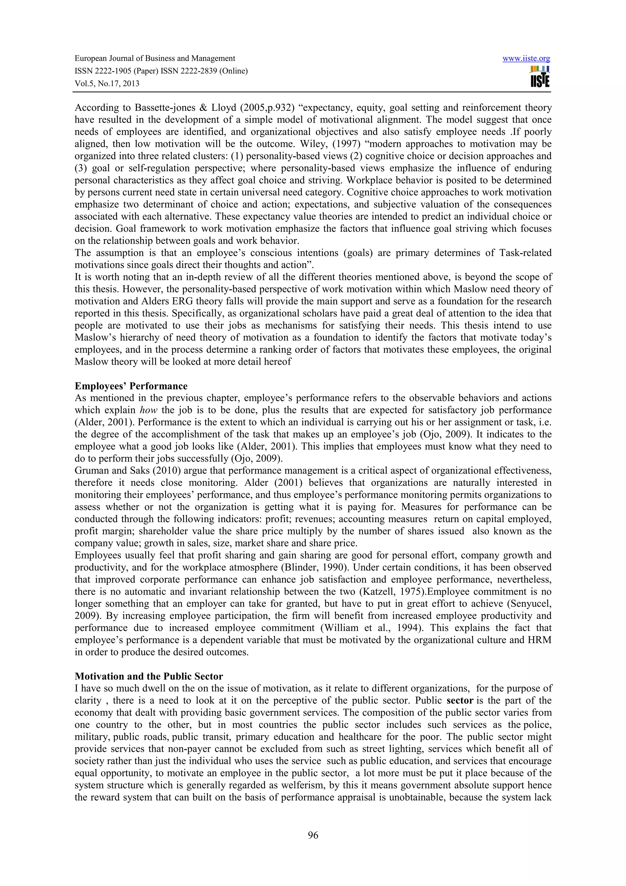 Do motivation drive employee’s performance in public sector ...