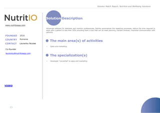 Nutrition and Wellbeing Solutions Report | DOMPÉ Pharma eHealth HUB ...