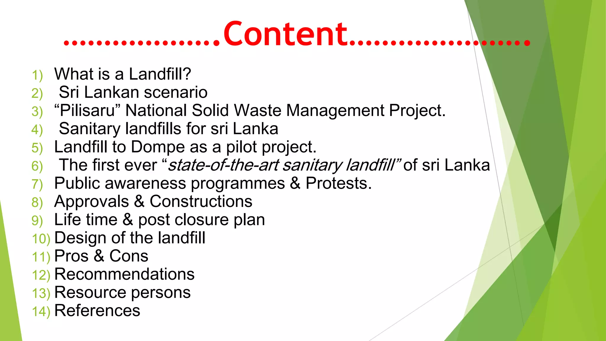 The First ever state of the art sanitary landfill of Sri Lanka | PPTX