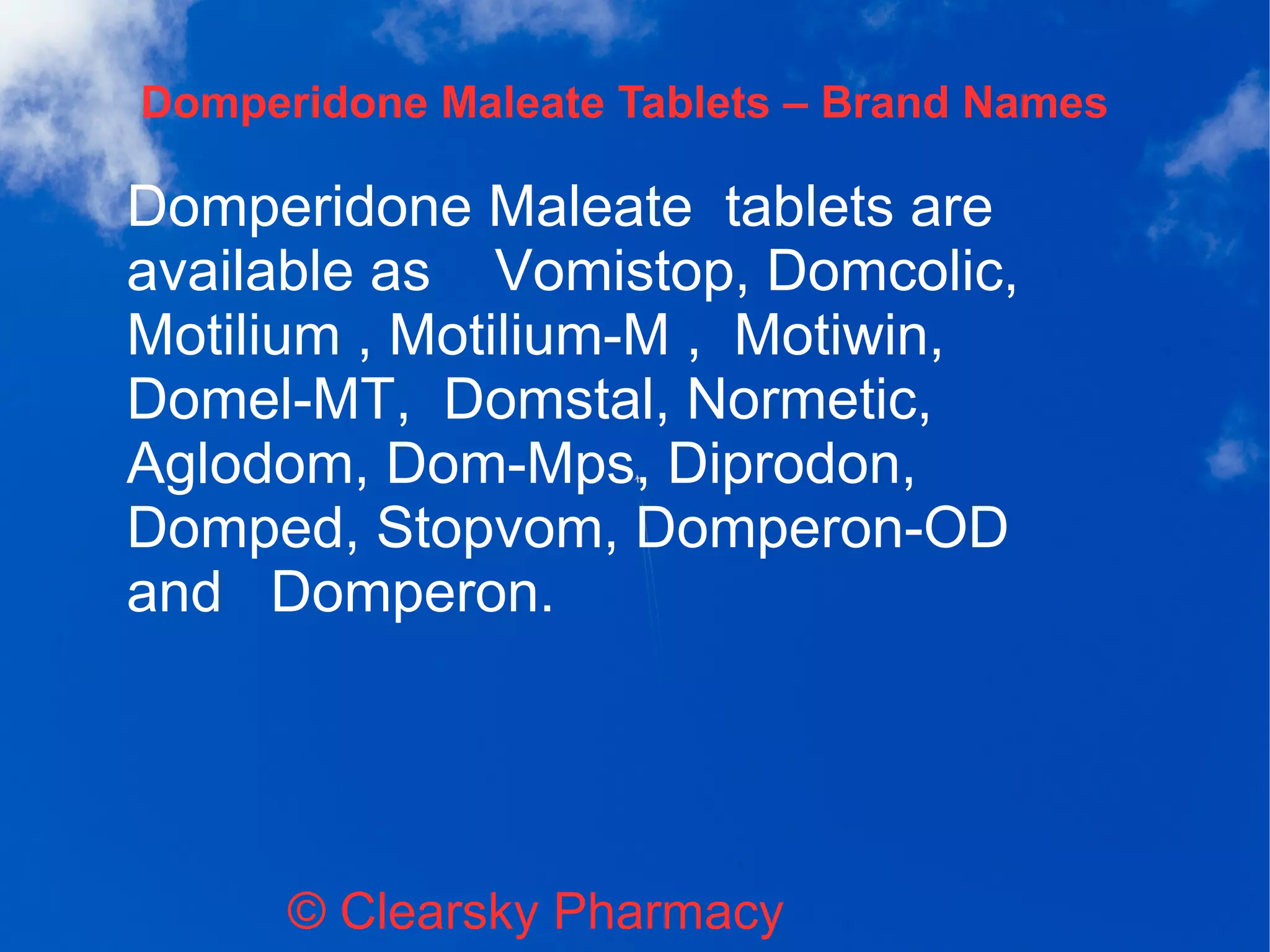 Motilium (Domperidone 10 mg Tablets) | ODP