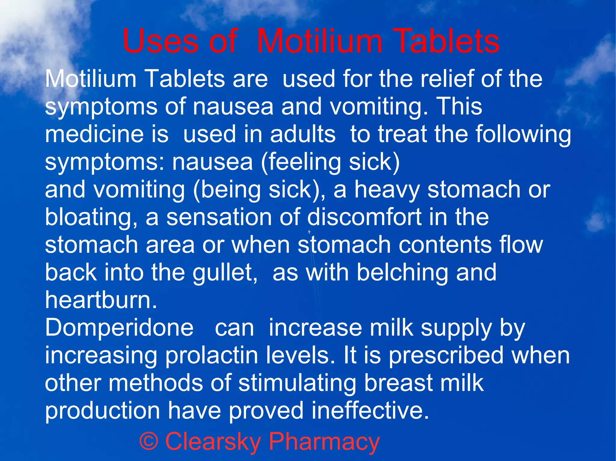 Motilium (Domperidone 10 mg Tablets) | ODP