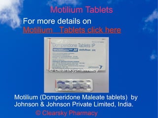 Motilium (Domperidone 10 mg Tablets) | ODP