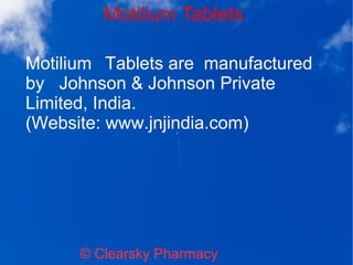 Motilium (Domperidone 10 mg Tablets) | ODP