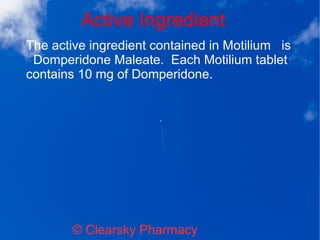 Motilium (Domperidone 10 mg Tablets) | ODP