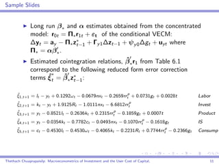 Macroeconometrics of Investment and the User Cost of Capital ...