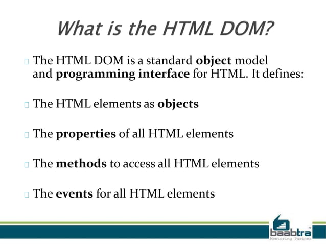 Dom structure | PPTX | Web Design and HTML | Internet