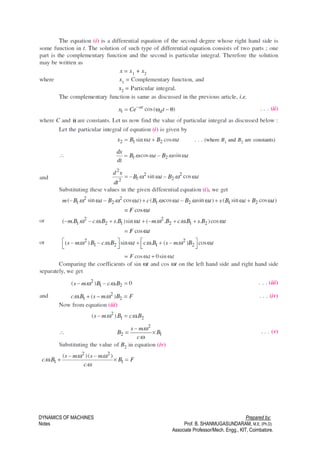 DYNAMICS OF MACHINES UNIT -3&4 BY Mr.P.RAMACHANDRAN/AP/MECH/KIT/CBE | PDF
