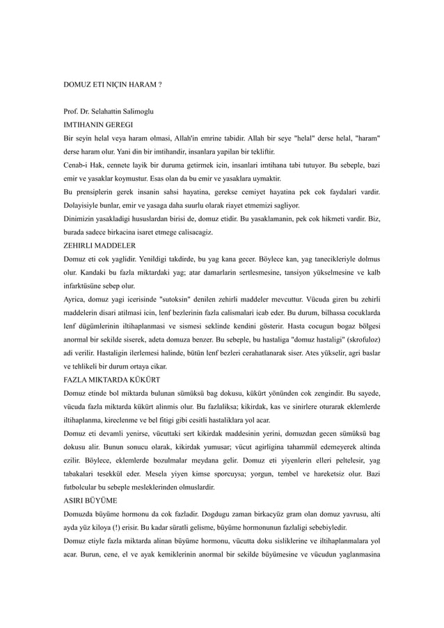 Domuz eti nicin haram1 | PDF