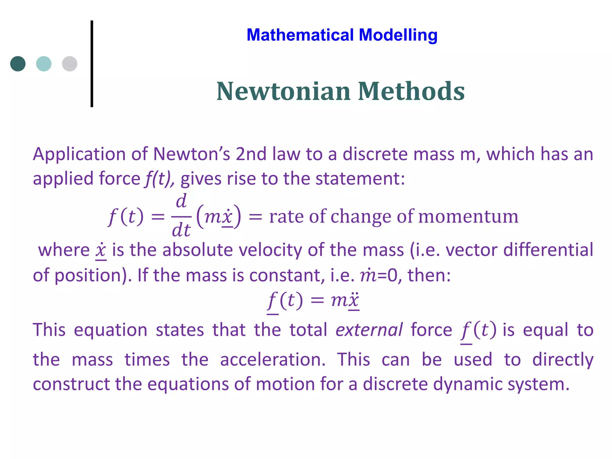 DOMV No 5 MATH MODELLING Newtonian d'Alembert Virtual Work (1).pdf