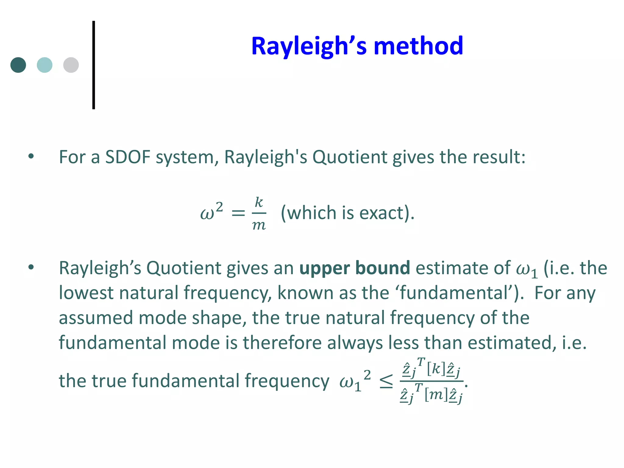 DOMV No 8 MDOF LINEAR SYSTEMS - RAYLEIGH'S METHOD - FREE VIBRATION.pdf
