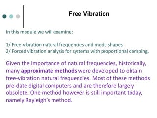 DOMV No 8 MDOF LINEAR SYSTEMS - RAYLEIGH'S METHOD - FREE VIBRATION.pdf