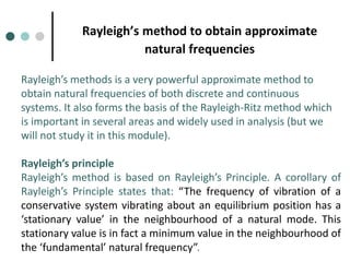 DOMV No 8 MDOF LINEAR SYSTEMS - RAYLEIGH'S METHOD - FREE VIBRATION.pdf