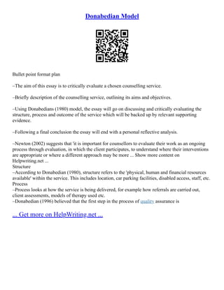 Donabedian Model | PDF