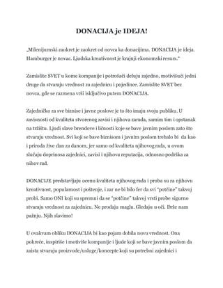 Donacija je ideja | PDF