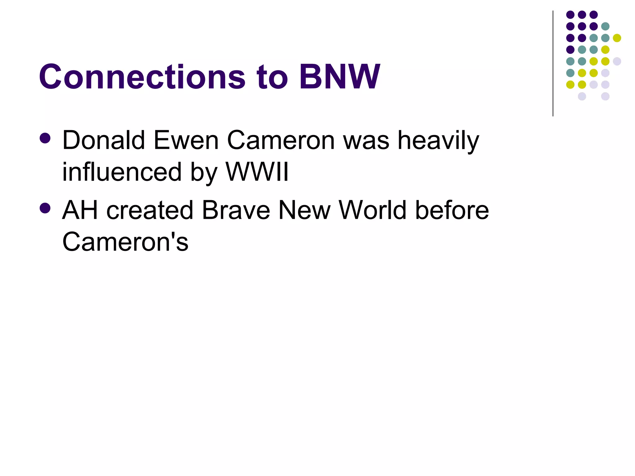 Donald ewen cameron: TEST | PPT