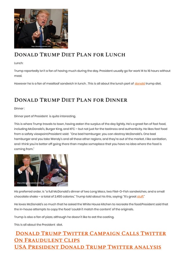 Donald trump diet plan | PDF